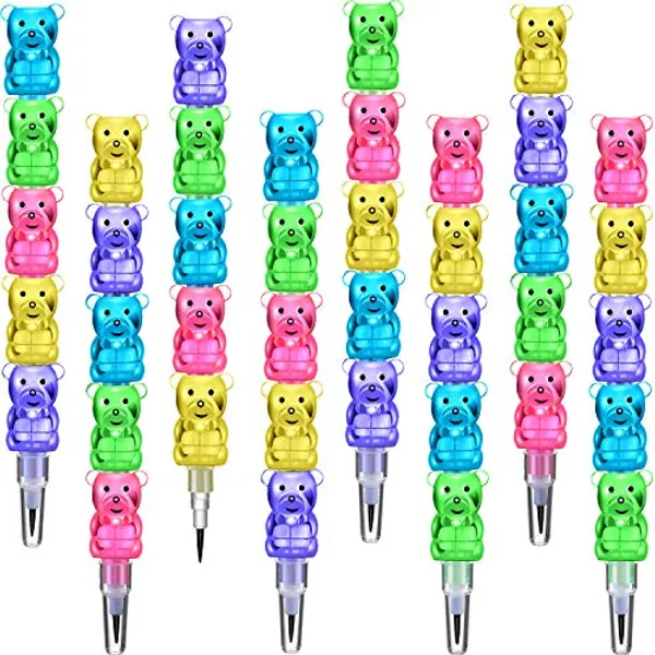 Throne | Kayla | 30 Pieces Stackable Pencils Plastic Bear Pencils kids ...