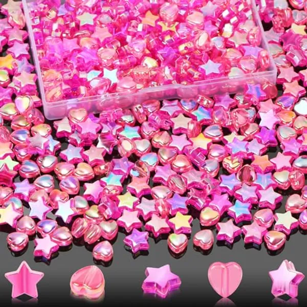 Throne | Anna | 400 Pcs Acrylic Star Beads Heart Beads for Jewelry ...