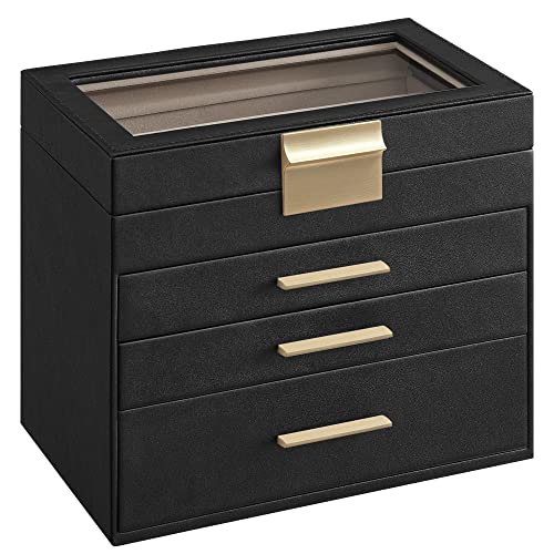 Throne | WIFEY | SONGMICS Jewelry Box with Glass Lid, 4-Layer Jewelry ...