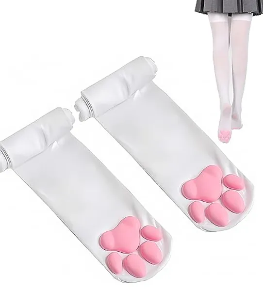 Throne | ᴮⁱⁿᵍᵘˢ ᶜᵃᵗ :³ | Cat Paw Thigh High Socks Golves, Cute Soft 3D Toe Beans Socks Mittens ...