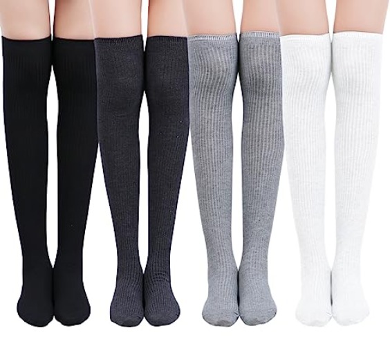 Throne Wickedwitchywoman Chalier Apparel Womens Thigh High Socks Cotton Striped Over The
