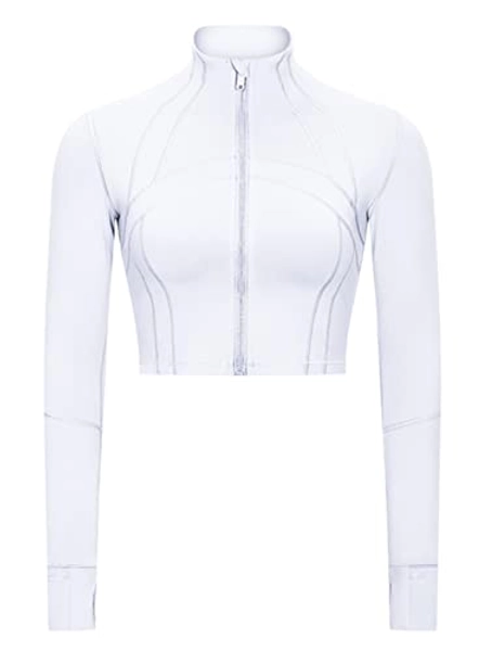 Throne | KTILG Women Workout Cropped Long-Sleeve Jackets Zip-Up ...