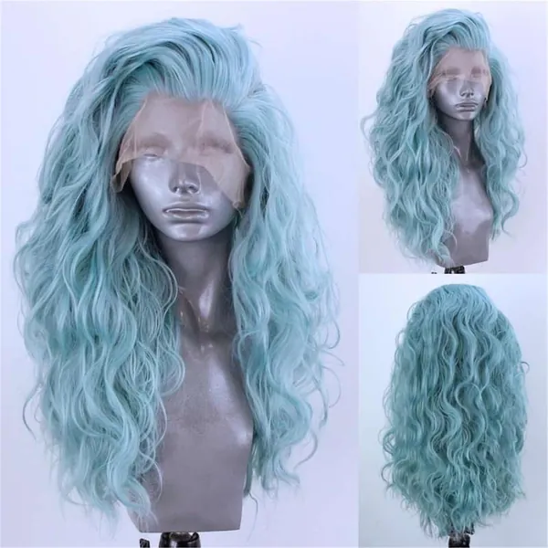 Throne | SilverFern__ | Long blue wavy wig.