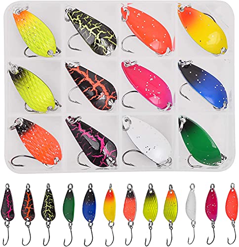 Throne | Lexreon | Fishing Spoon Metal Lure for Trout - 12pcs Colorful ...