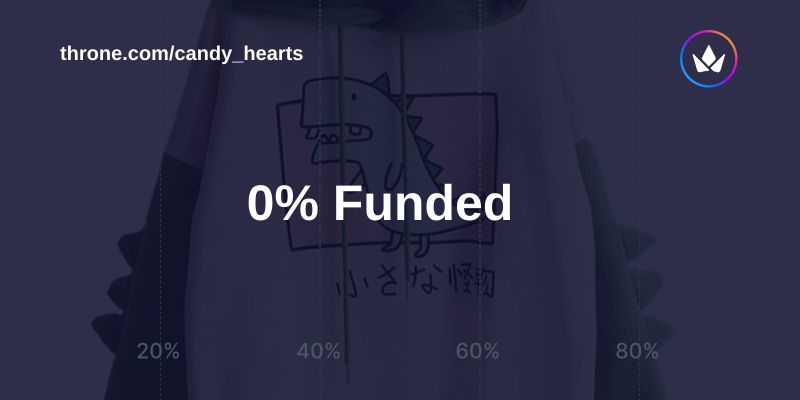 Throne | Candy Hearts | Sweet Japanese Dino Hoodie