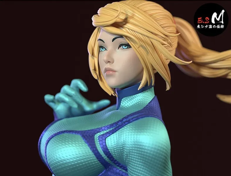 Throne | Sultry3DPrints | Samus Aran | 3D Printed Resin Statue Fan Art | by E.S Monster